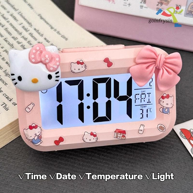 [Ha] Đồng hồ báo thức Sanrio Hello Kitty Hoạt hình Mini Kitty Cat Báo ...