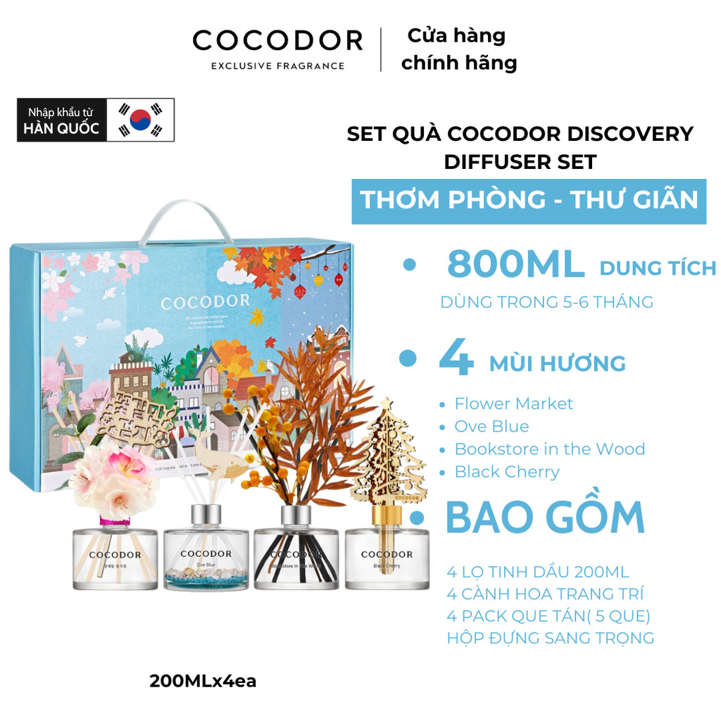 Bộ Quà Tặng Tinh Dầu Tán Hương Bốn Mùa Cocodor Four Season Diffuser Set ...