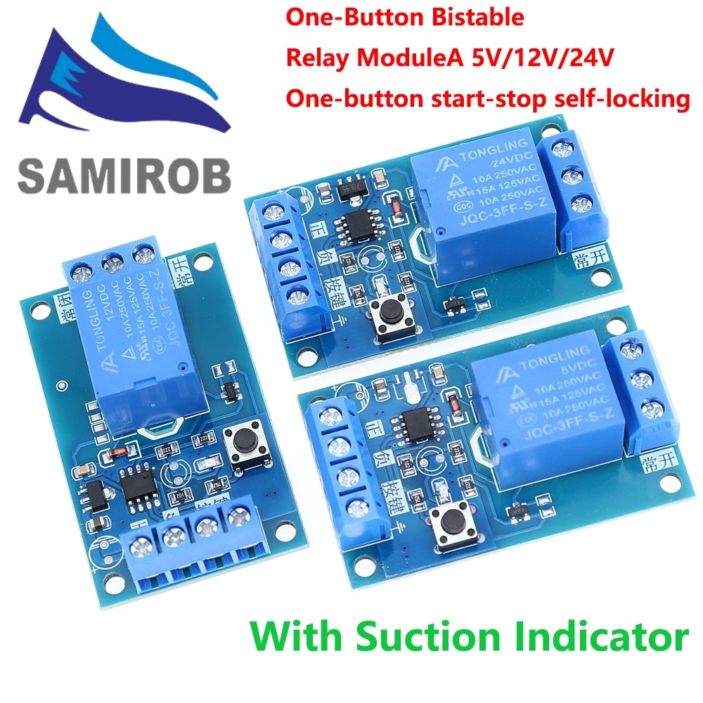 DC 5V 12V Bond Bistable Relay Module Xe Sửa Đổi Công Tắc Khởi Động Dừng ...