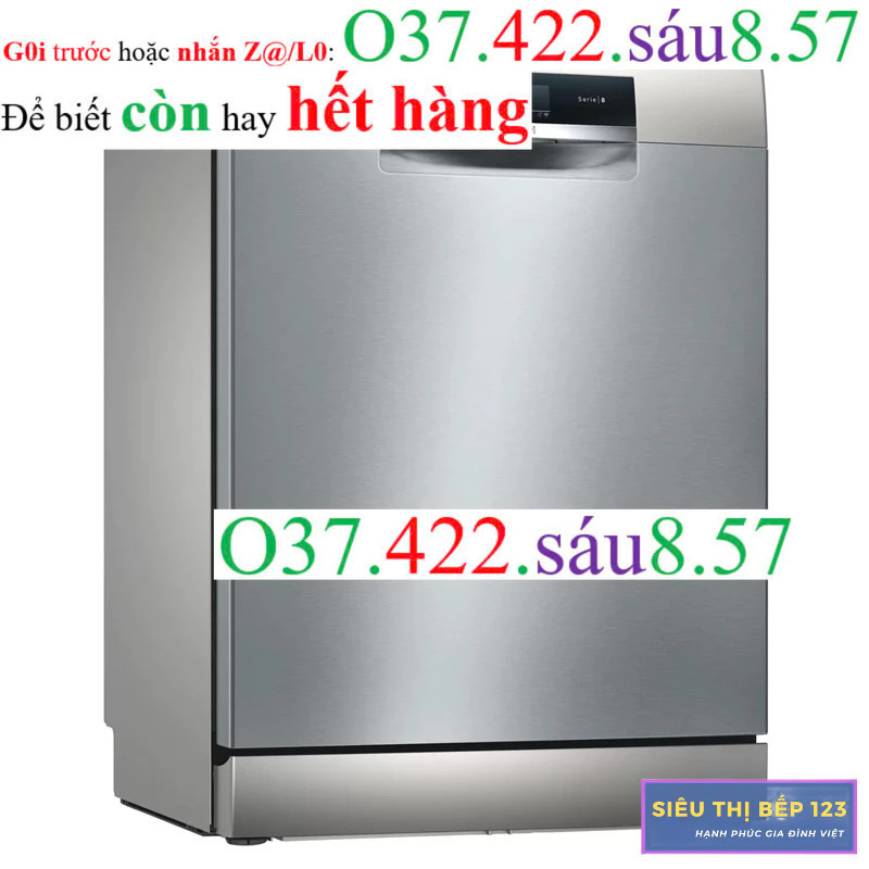 MÁY RỬA BÁT BOSCH SMS8YCI01E SERIE 8 SẤY ZEOLITH, DUNG TÍCH 14 BỘ, 8 CHƯƠNG TRÌNH RỬA THÔNG MINH ...