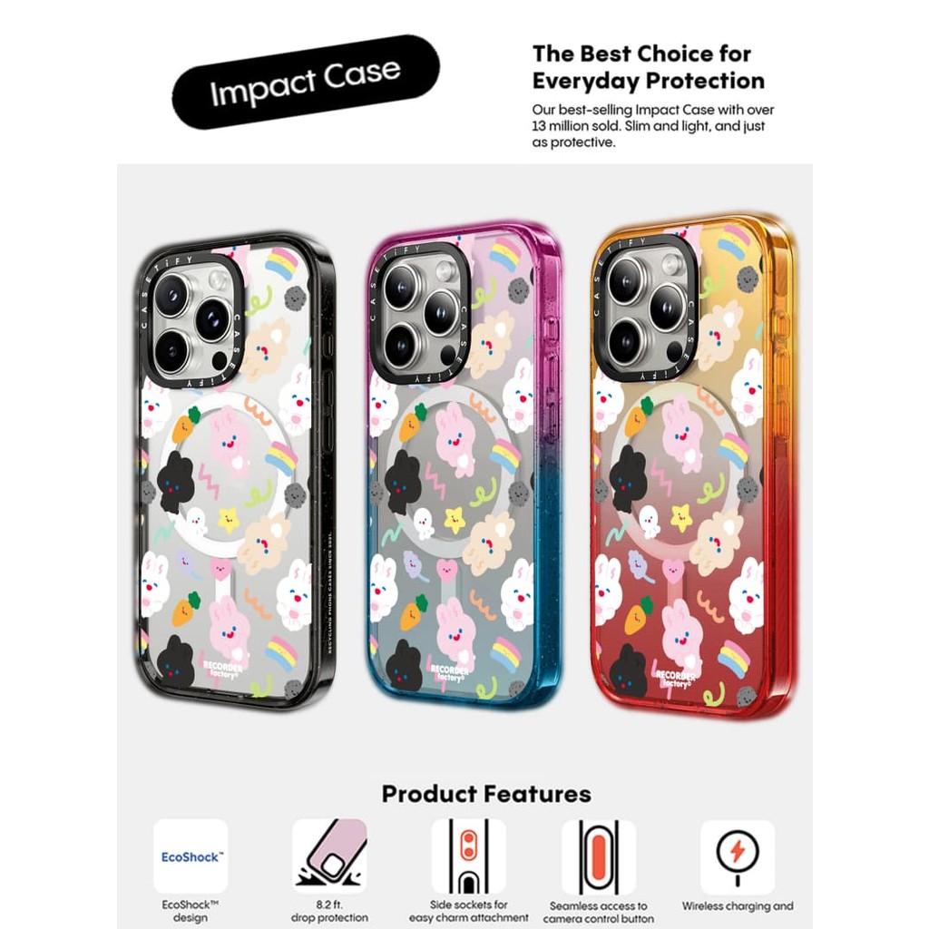 CASETiFY X Party Case Black Edge Peach Haze Cotton Candy Collection ...