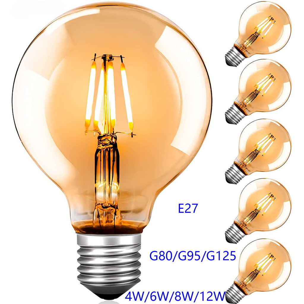 Bóng đèn BIA Amber Edison E27 G80 G95 G125 4W 6W 8W 12W Đèn Led dây tóc chất lượng cao Đèn nến ...