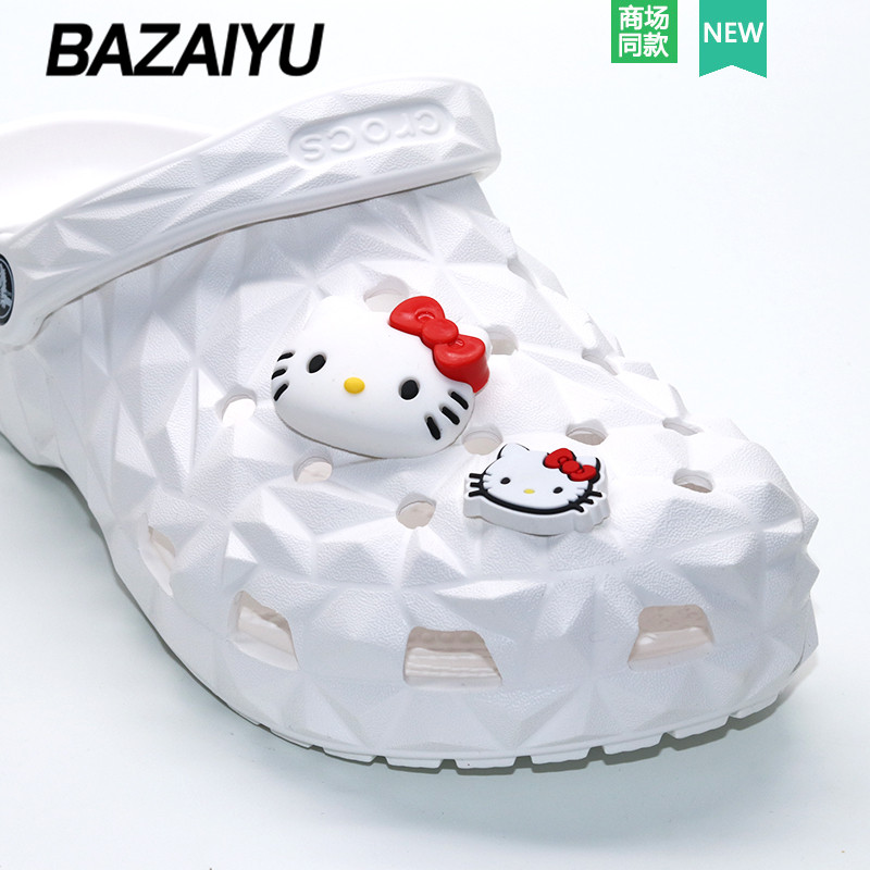 1 chiếc hello Kitty Vui nhộn và đầy màu sắc crocs Giày quyến rũ với phụ ...