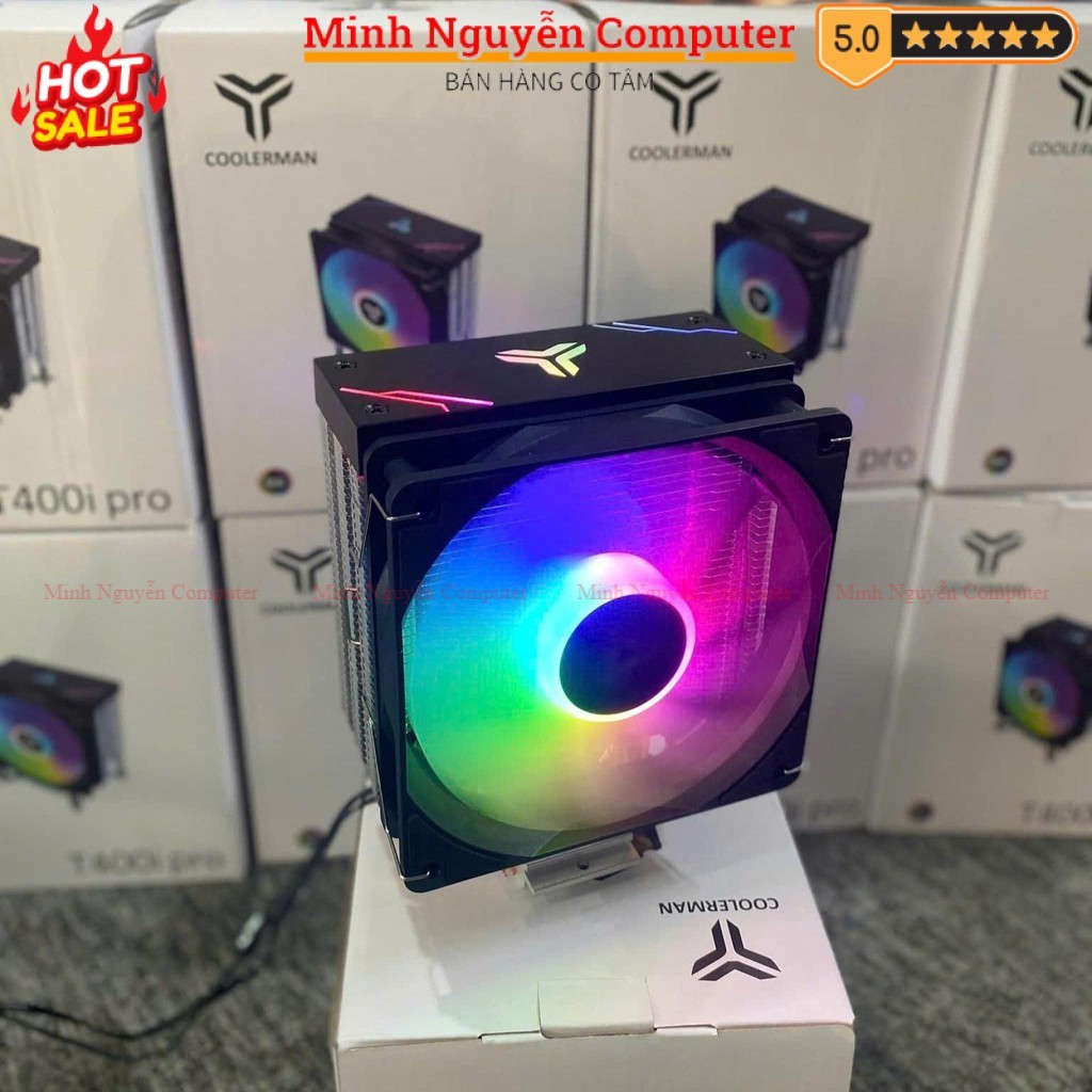 Tản nhiệt khí, tản nhiệt CPU COOLERMAN T400i Pro mã mới, Hỗ trợ full ...