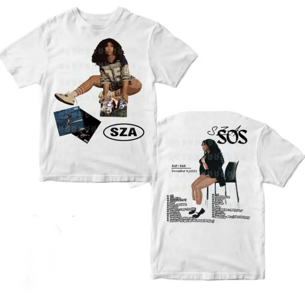 Sza LYRICS Y2K OVERSIZED TEE Áo thun Unisex Áo cotton Áo sơ mi tay ngắn ...