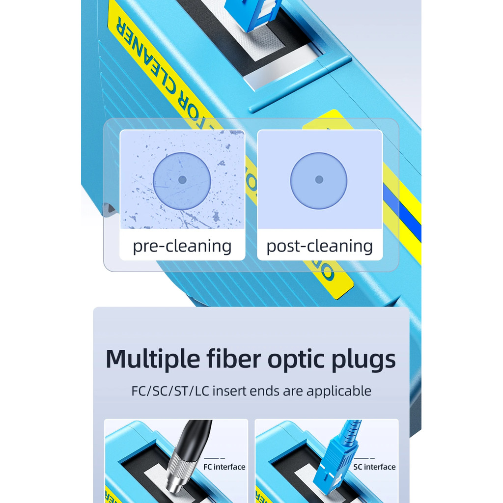Fiber End Face Cleaning Box Pigtail Cleaner Cassette Công cụ làm sạch ...