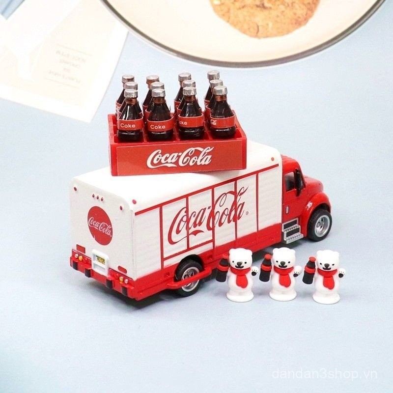 Chứa một giỏ Cola Mô hình xe vận chuyển hợp kim Coca-Cola Mô hình xe ...