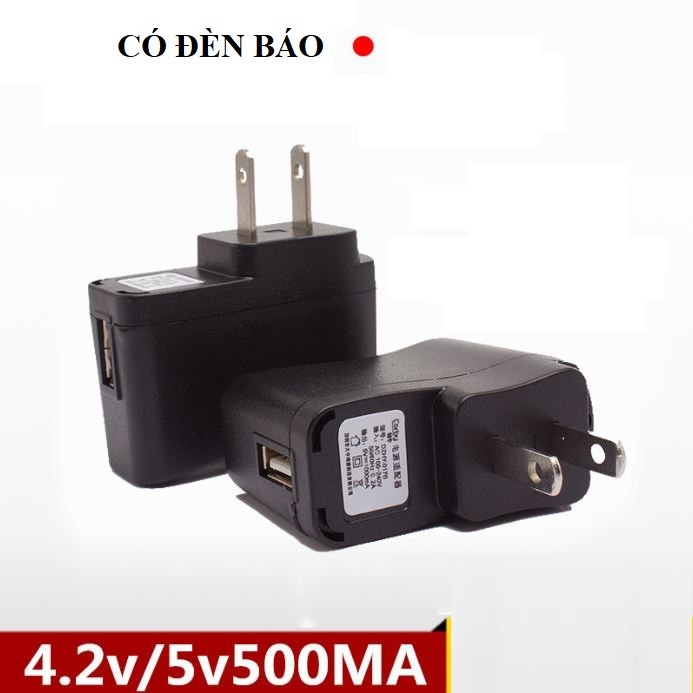 Củ sạc usb 5V 500Ma loại tốt có đèn báo màu đen cốc sạc điện thoại củ ...
