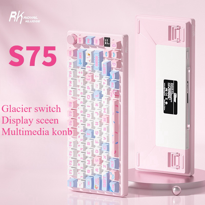 Rk S75 Văn Phòng Mechanical Keyboard 3 Chế Độ Bàn Phím Cơ Bluetooth Không Dây RGB Hiệu Ứng Ánh ...