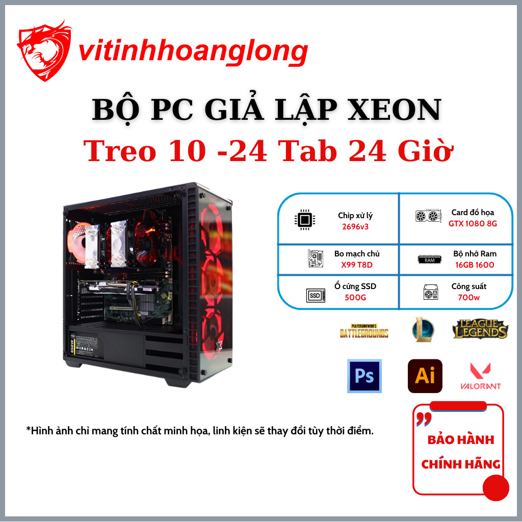 Bộ Máy Tính PC Giả Lập Xeon Chiến full game LDPlayer 10 đến 20 Tab Treo Máy MMO 24 Giờ - BH 36 ...