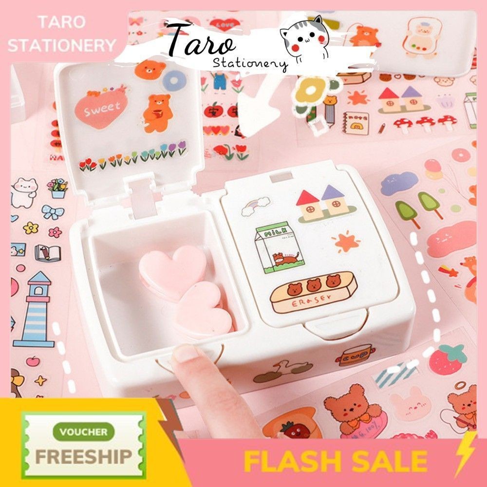 Hộp đựng Sticker Washi Tape TẶNG KÈM STICKER siêu cute Taro Staionery ...