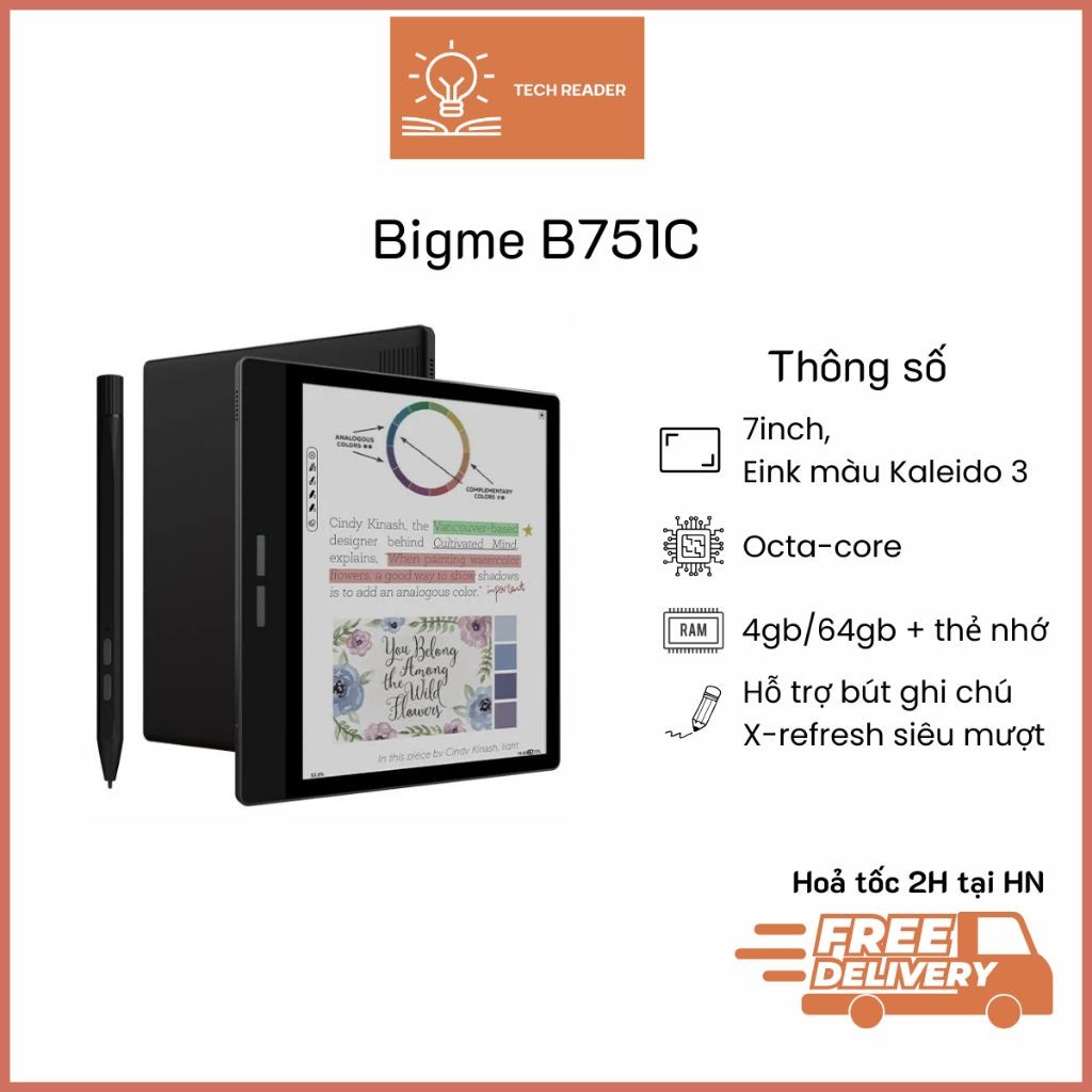 Máy đọc sách Bigme B751C Bigme Pocketnote Color 2 - Màn hình màu ...