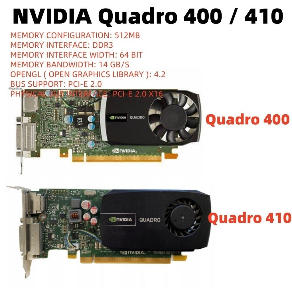 Nvidia Quadro 400 Quadro 410 Q400 Q410 512MB GDDR3 CARD đồ họa PCIe Q400 Q410 GPU THẺ ĐỒ CHƠI ...