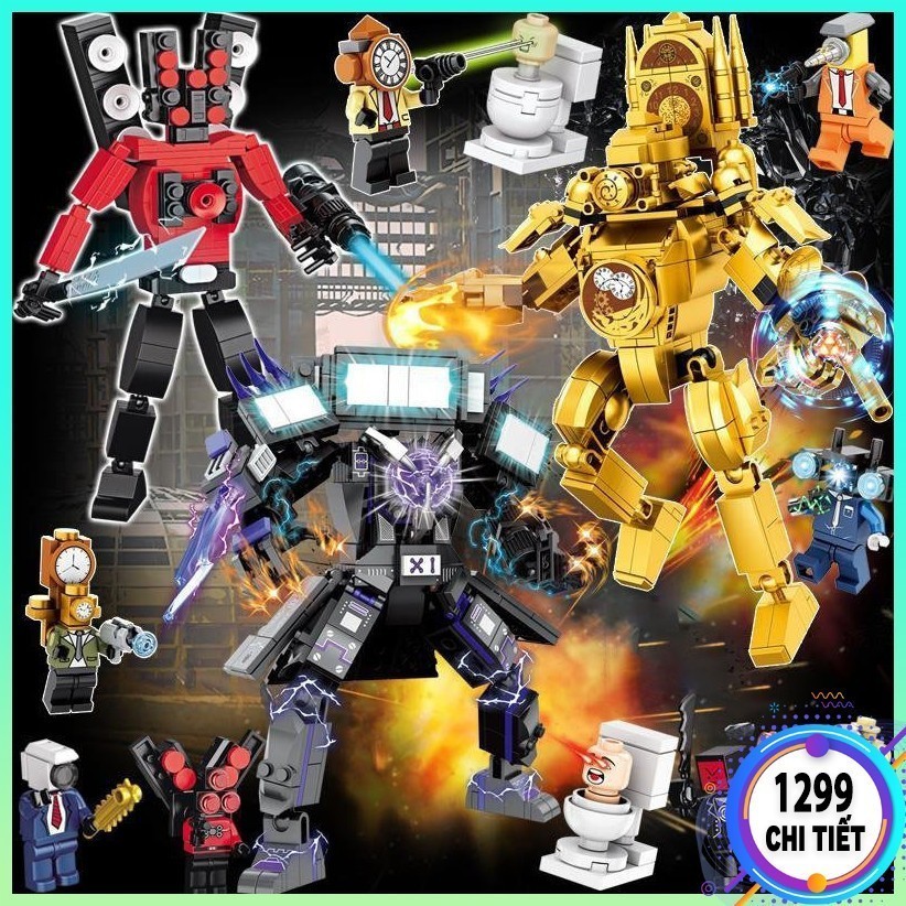 ( Mua ngay ) Combo 3 bộ Lego Skibidi Toilet nhân vật Titan Clocking ...