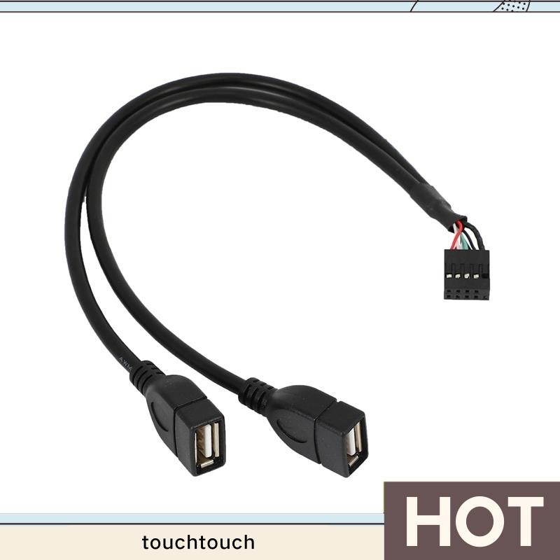 30cm 10 Pin Bo Mạch Chủ Nữ Đầu Đến 2 Cổng Dual USB 2.0 Nam Adapter Y ...