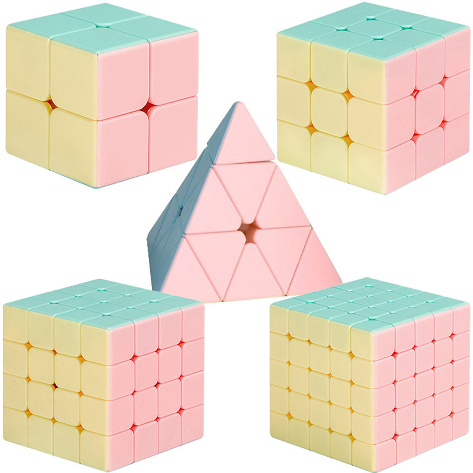 Shengshou Macaron Color 2x2 3x3 4x4 5x5 Magic Cube Kim tự tháp Khối ma ...
