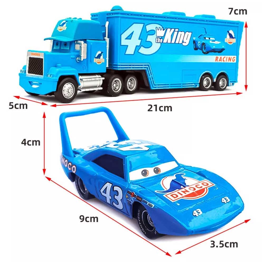 Pixar Cars Toy Car Set Blue Dinosaur DINOCO King Truck Lightning ...