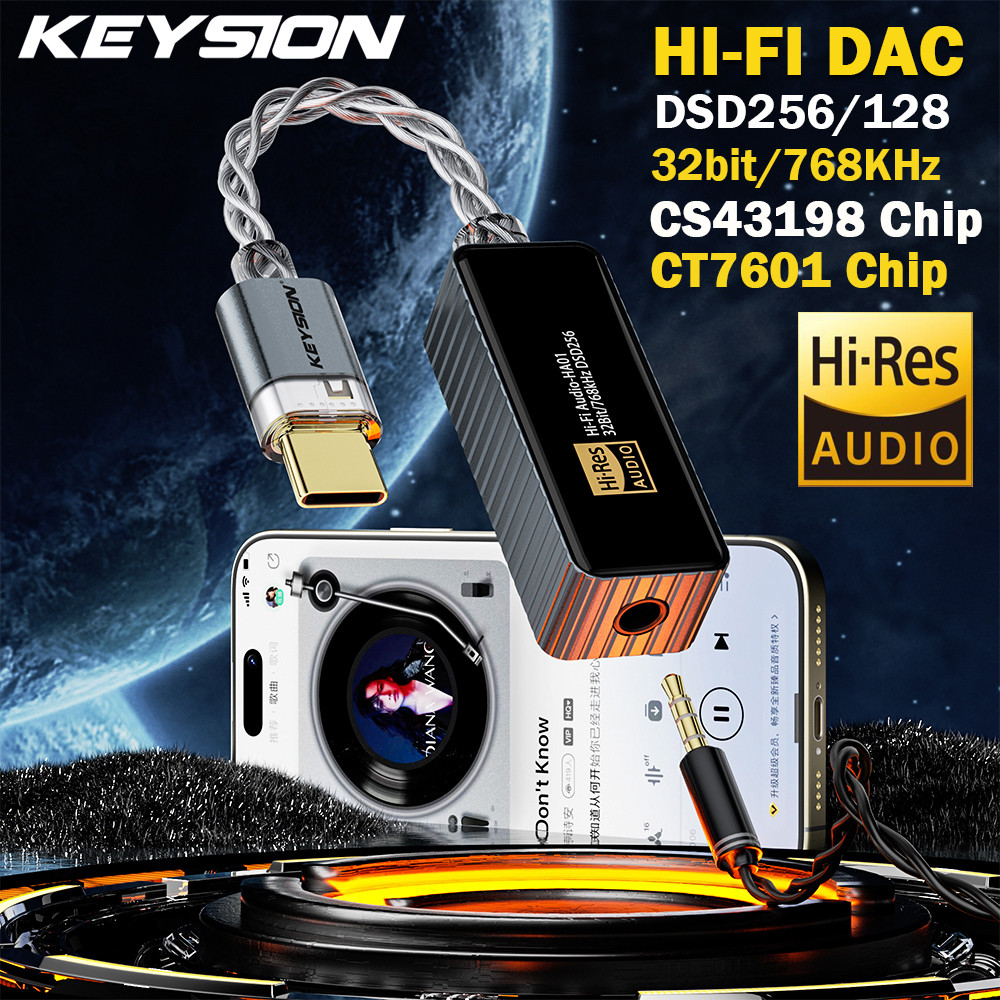 Khóa 768kHz DSD256 CS43198 + CT7601 USB di động DAC Âm thanh HiFi Bộ ...