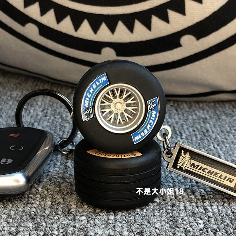 【Ready Stock】 JDM Michelin Horse Brand Tire Keychain Creative Wheel Hub ...