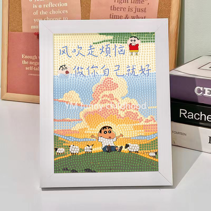 Crayon Shin-chan DIY Tranh Gắn Đá Handmade DIY Chất Liệu Gói Kim Cương ...