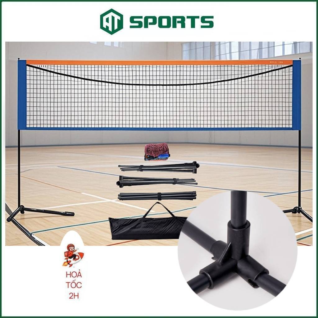 Trụ Lưới Sân Cầu Lông (Rộng 6.1m, 5.1m, 4.1m, 3.1m) Cao 1.55m - Kèm ...