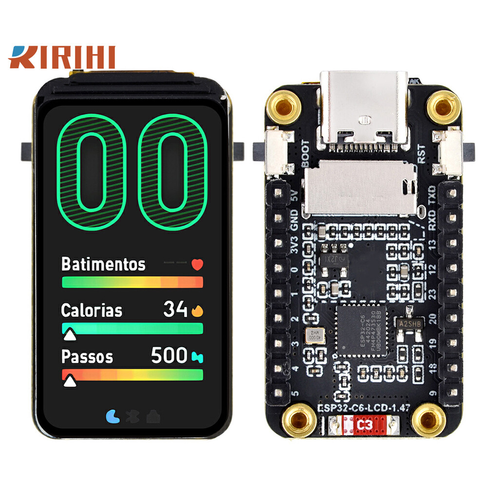 RIRIHI Bảng phát triển màn hình LCD ESP32-C6 1,47 Inch WiFi 6 Bluetooth ...