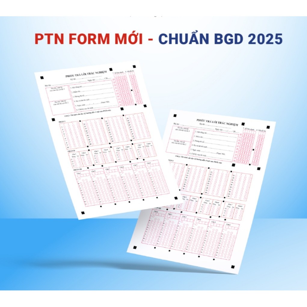 (A5) Phiếu tô thi trắc nghiệm chuẩn cấu trúc thi THPT quốc gia theo ...