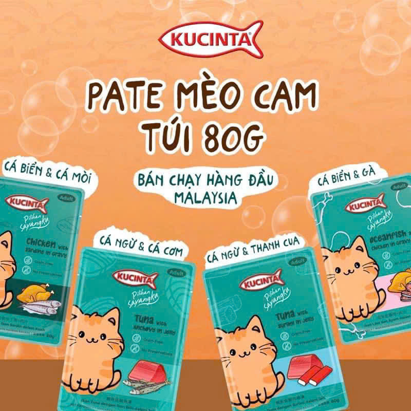 Pate KUCINTA Gói 80g Dành Cho Mèo - Pate Kucinta Nhập Khẩu Malaysia ...