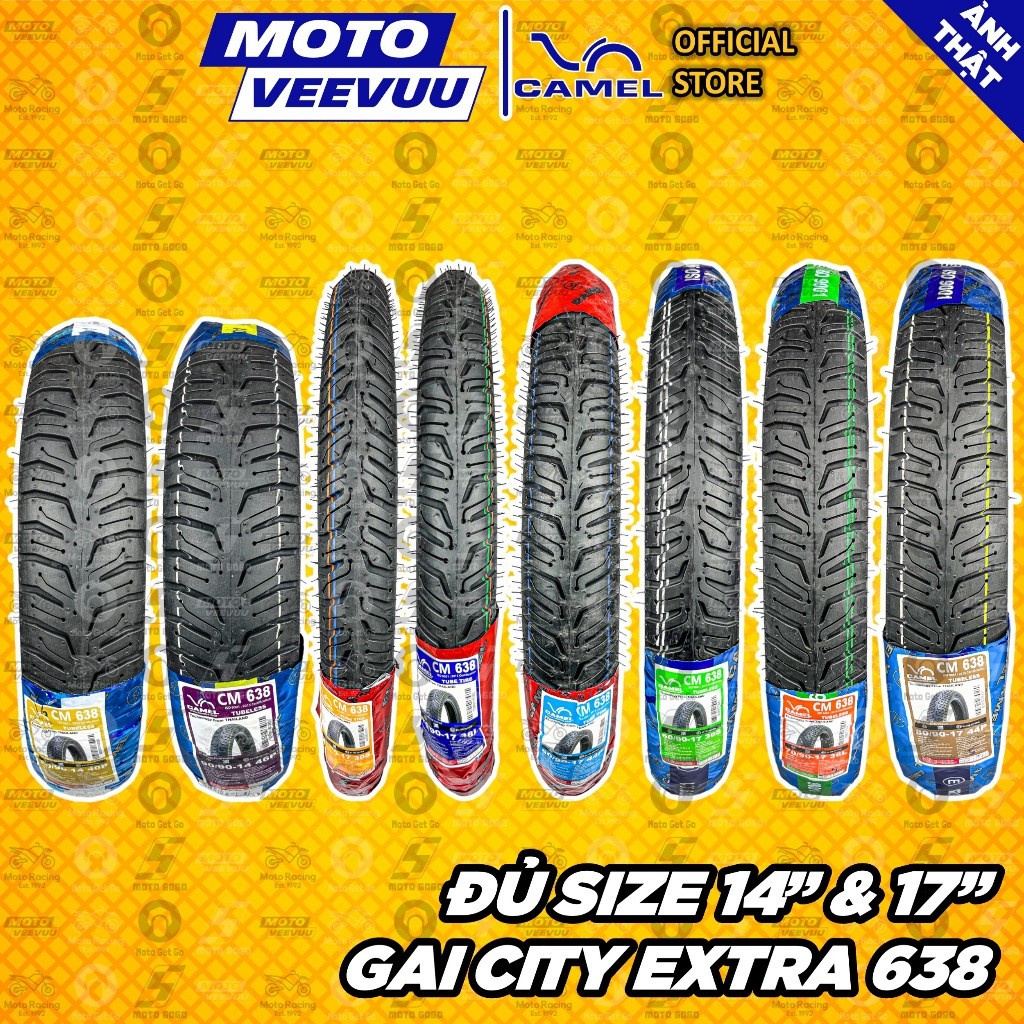 [MTVV] Vỏ lốp xe máy CAMEL 638 Gai CITY EXTRA đủ size 60 70 80 90 17 14 TT TL Gai Michelin ...