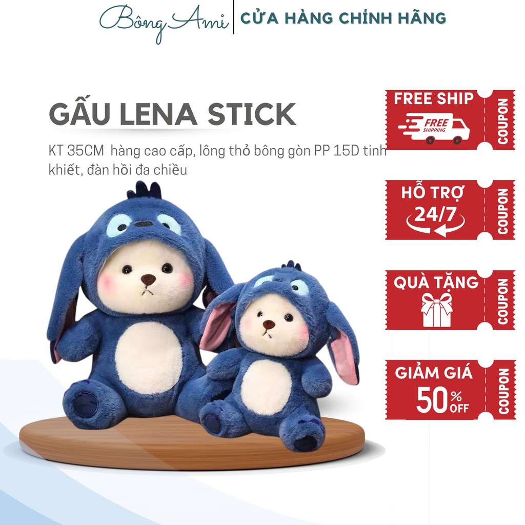 Gấu bông Lena stick size 32cm, Gấu bông lena xanh quà tặng dễ thương ...