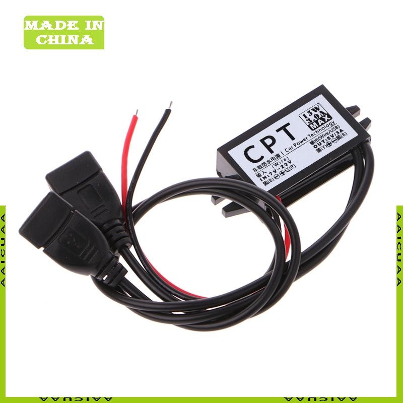 DC Converter 12V To 5V 3A Double 2 USB To Auto Power Regulator Voltage ...