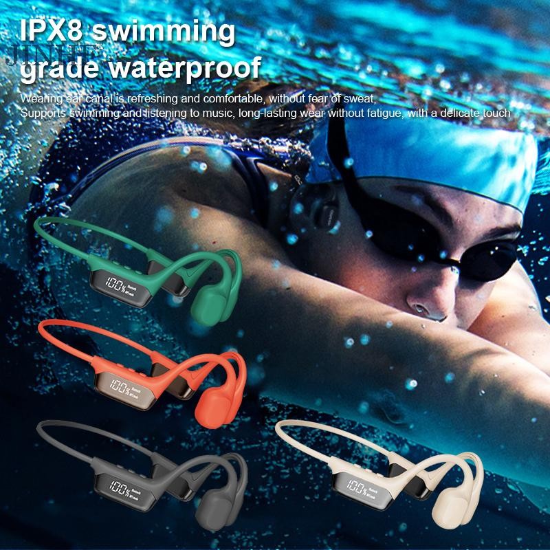 Tai nghe dẫn truyền xương chống nước JINHF Wireless IPX8 với 32G dành cho thể thao bơi lội Tai ...