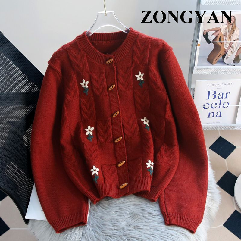 ZONGYAN áo len cardigan áo khoác cardigan thời Comfortable xu hướng Hàn Phong WMJ2490V75 ...