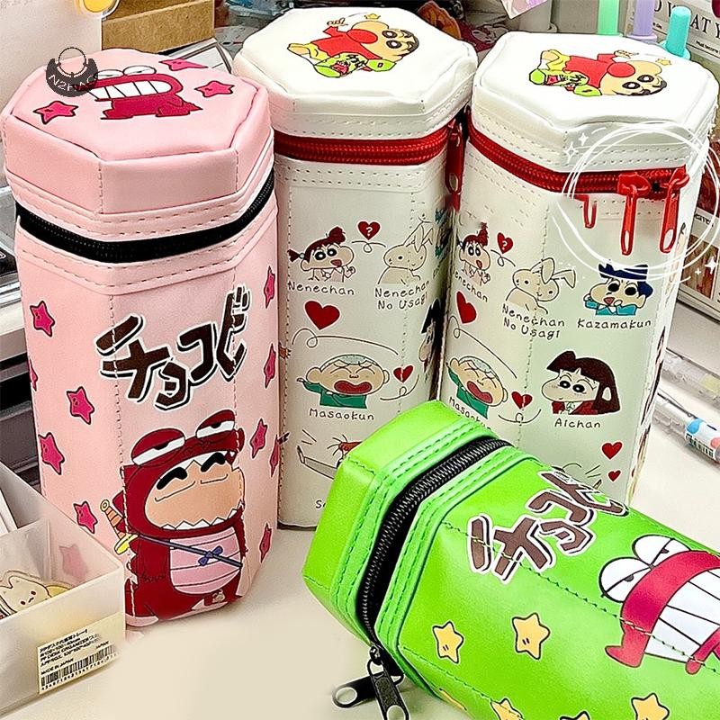 N2hao Crayon Shin-chan Hình Lục Giác Dây Kéo Dọc Hộp Đựng Sáng Tạo Hoạt ...