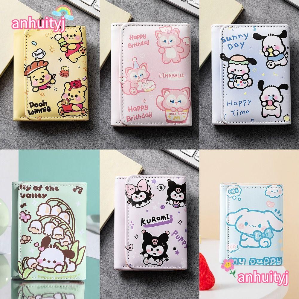 Anhuityj Thẻ tín dụng Holoder, 3 lần INS Style SANRIO Ví đựng tiền xu, Gấu Pooh Mini Kuromi ...