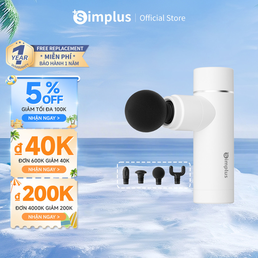 Máy Massage Cầm Tay Mini Simplus 4 đầu JMQH001 - Bảo Hành 1 Năm 1 Đổi 1 | Shopee Việt Nam