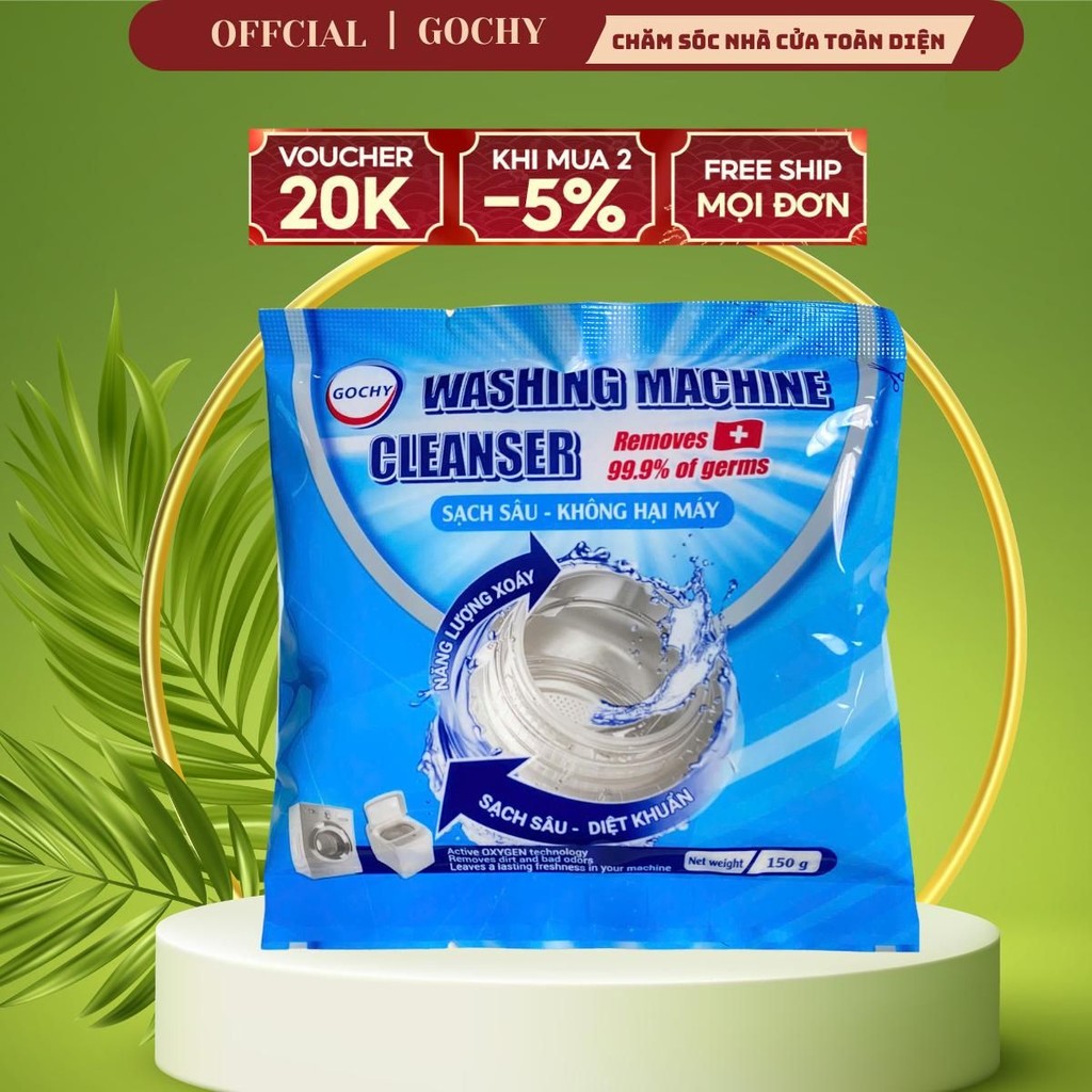 Bột tẩy lồng máy giặt Gochy 1 gói bột 150gr - Vệ sinh lồng giặt loại bỏ ...