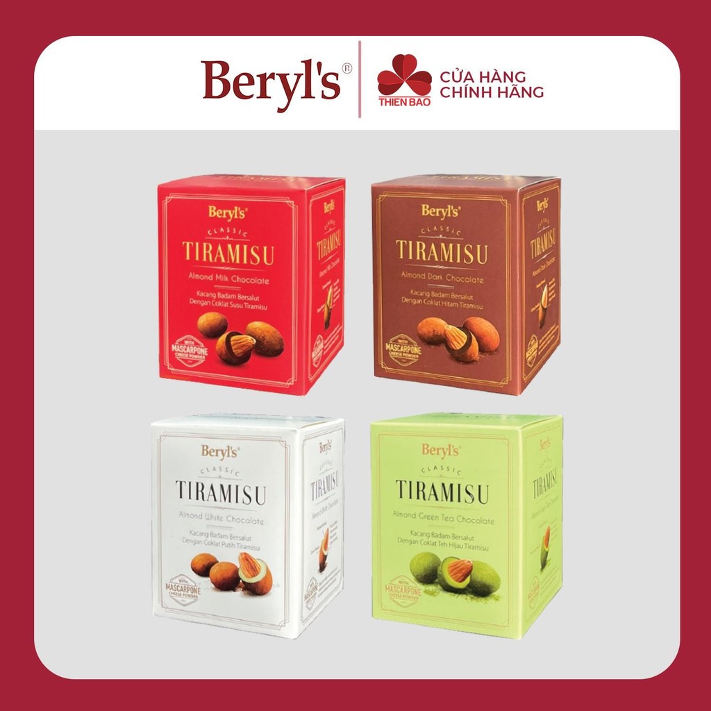 Socola Beryl's Classic Tiramisu (white/ green tea/ milk/ dark) hạnh ...