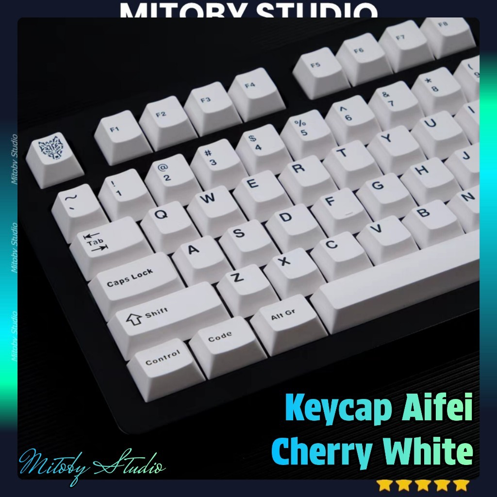 Keycap Aifei Black on White V2 Cherry Profile bàn phím cơ chất liệu PBT ...