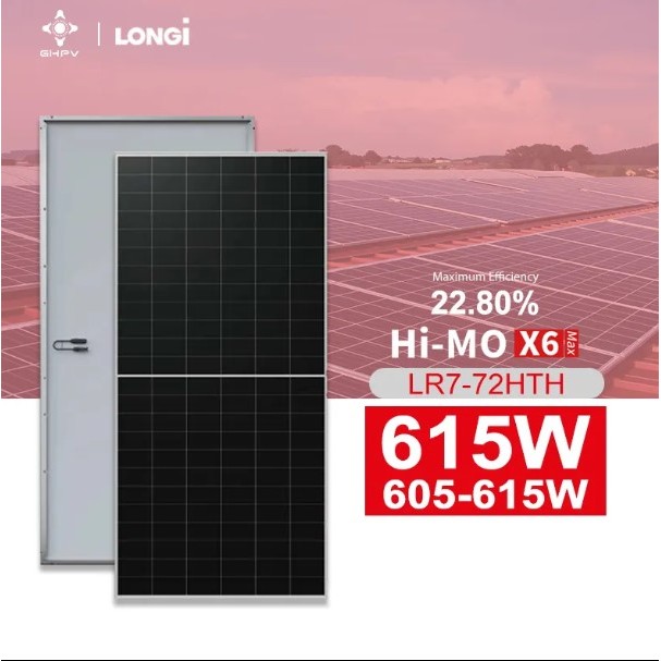 TẤM PIN 615W LONGi HI MO6 LR7-72HTH 615W 2382*1134*30mm 144 (6*24) Loại ...