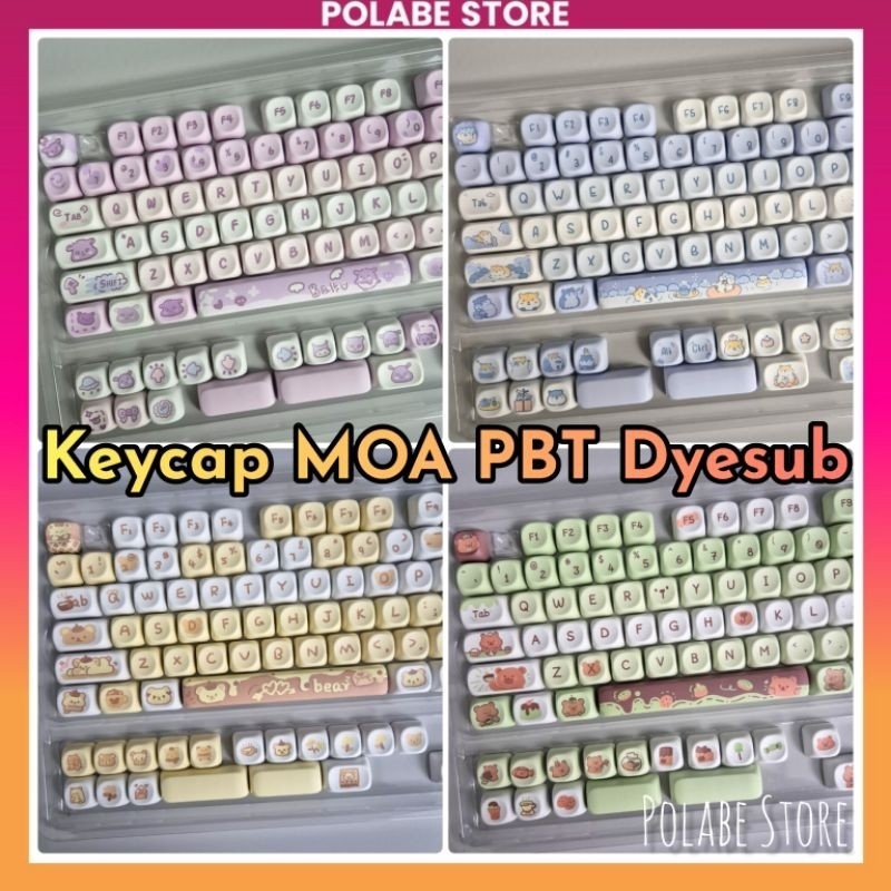 Keycap MOA Yellow Bear Cake profile PBT bàn phím cơ Polabe Store Keycap ...