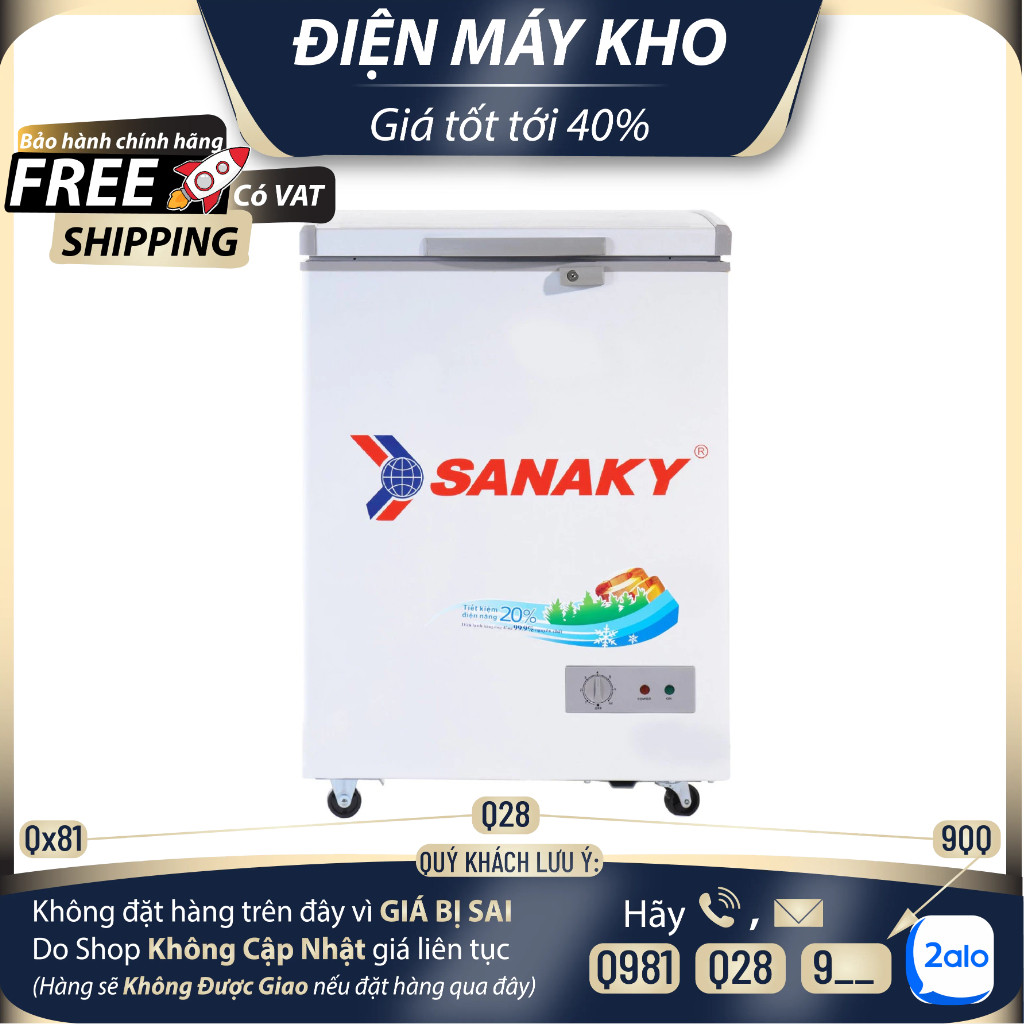 VH-1599HY - Tủ Đông Sanaky 100 Lít Sanaky VH-1599HY | Shopee Việt Nam