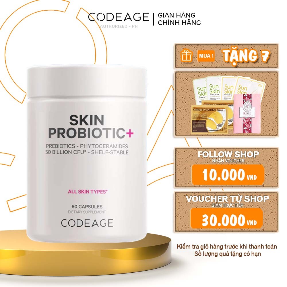 Viên uống bổ sung lợi khuẩn cho da Codeage Beauty Skin Probiotic 60 ...