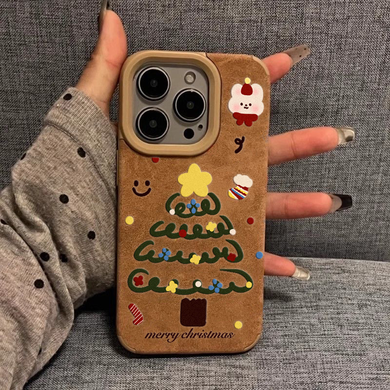 Ốp bảo vệ chống sốc cây thông Noel mùa đông ấm áp mới iPhone16promax 16pro 16plus 16 15promax ...