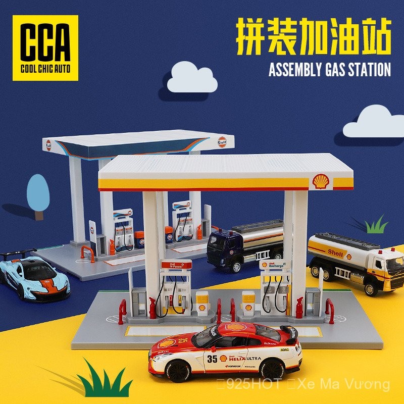Bộ hợp tác trạm xăng Shell Gulf CCA Caipo, trang trí cảnh, lắp ráp mô ...