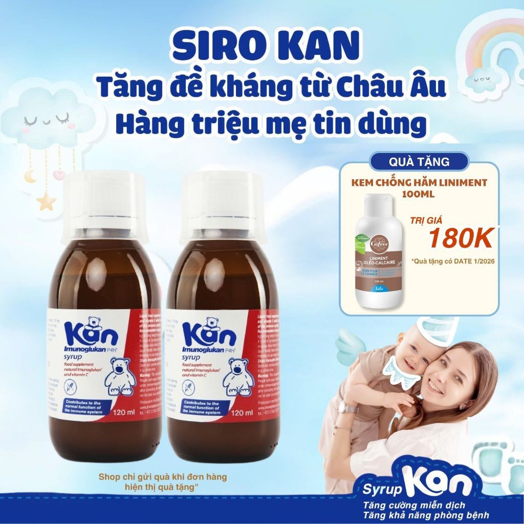 [Mua 2 Tặng 1 Kem] Siro Kan ImunoGlukan hỗ trợ miễn dịch nâng cao sức ...