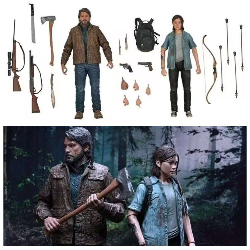 NECA The Last of Us Joel và Ellie 2 Gói Nhân Vật Hành Động Trò Chơi Mô ...