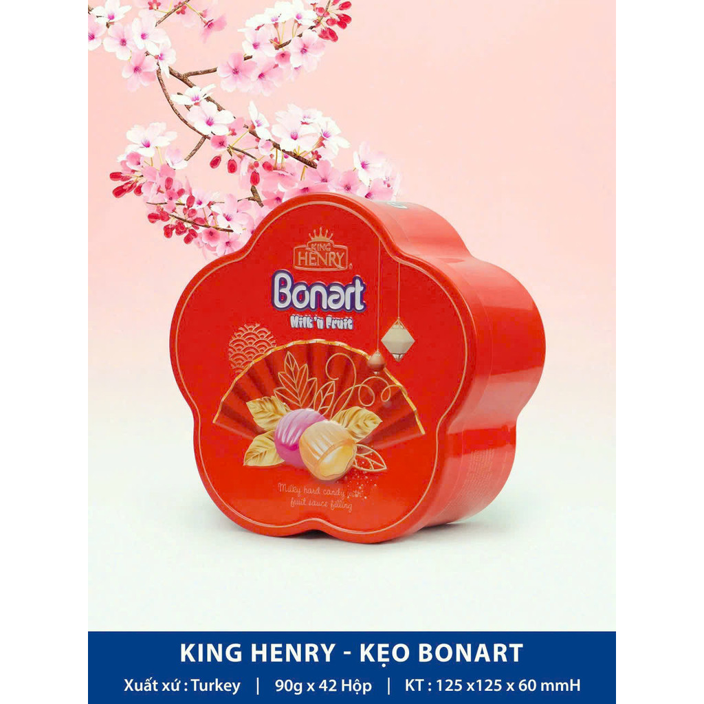 Bonart hộp thiếc bông hoa Mai, kẹo bonart cao cấp mẫu mới 2025 - 90g | Shopee Việt Nam