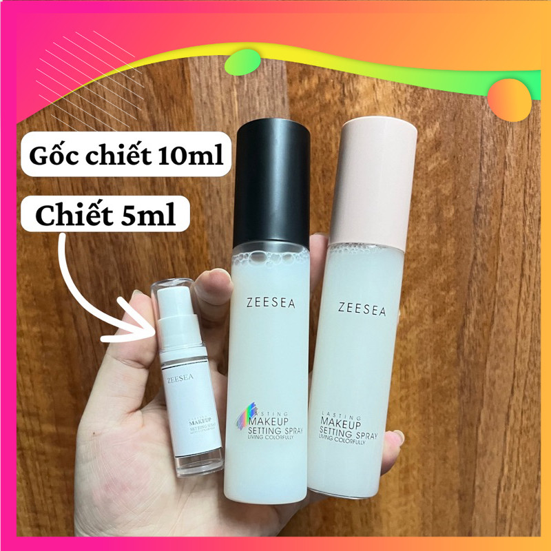 [Chiết 5ml] Xịt khoá nền Makeup Zeesea Lasting Makeup Setting Spray loại 50ml nắp hồng, nắp đen ...