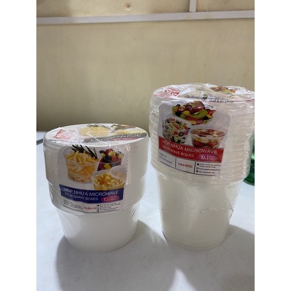 Hộp nhựa tròn microwave PP 500ml 700ml 1000ml (10c/ lốc) | Shopee Việt Nam